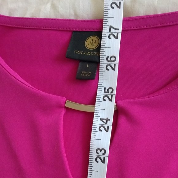 JM COLLECTIONS | Tops | Jm Collection Gorgeous Dark Pink Knit Top With ...